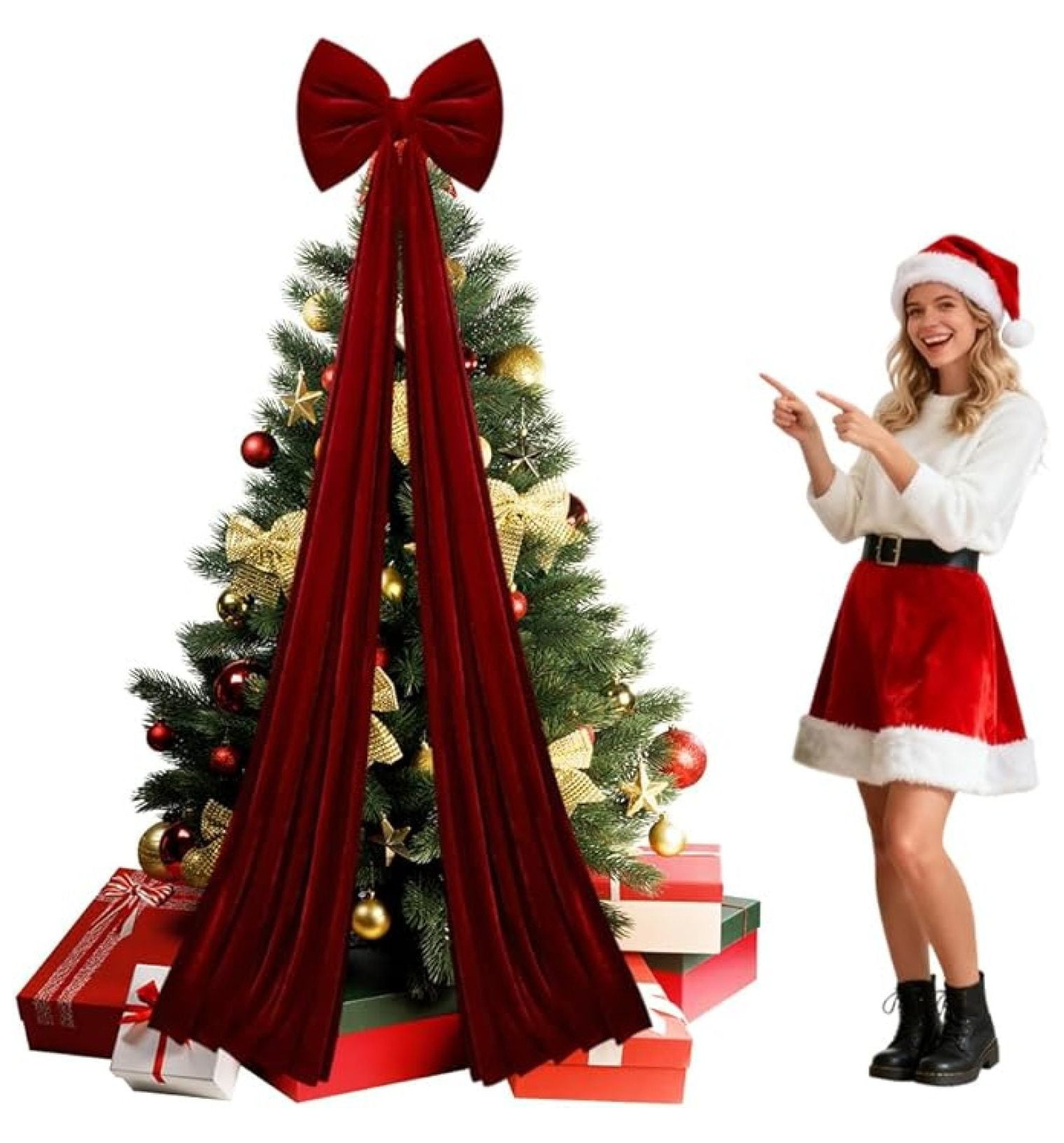 6 Ft Large Christmas Bows 2026 New Extra Large Christmas Tree Topper