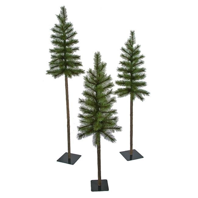 6 ft. PVC Pine Trees with Synthetic Trunk, Green - Walmart.com