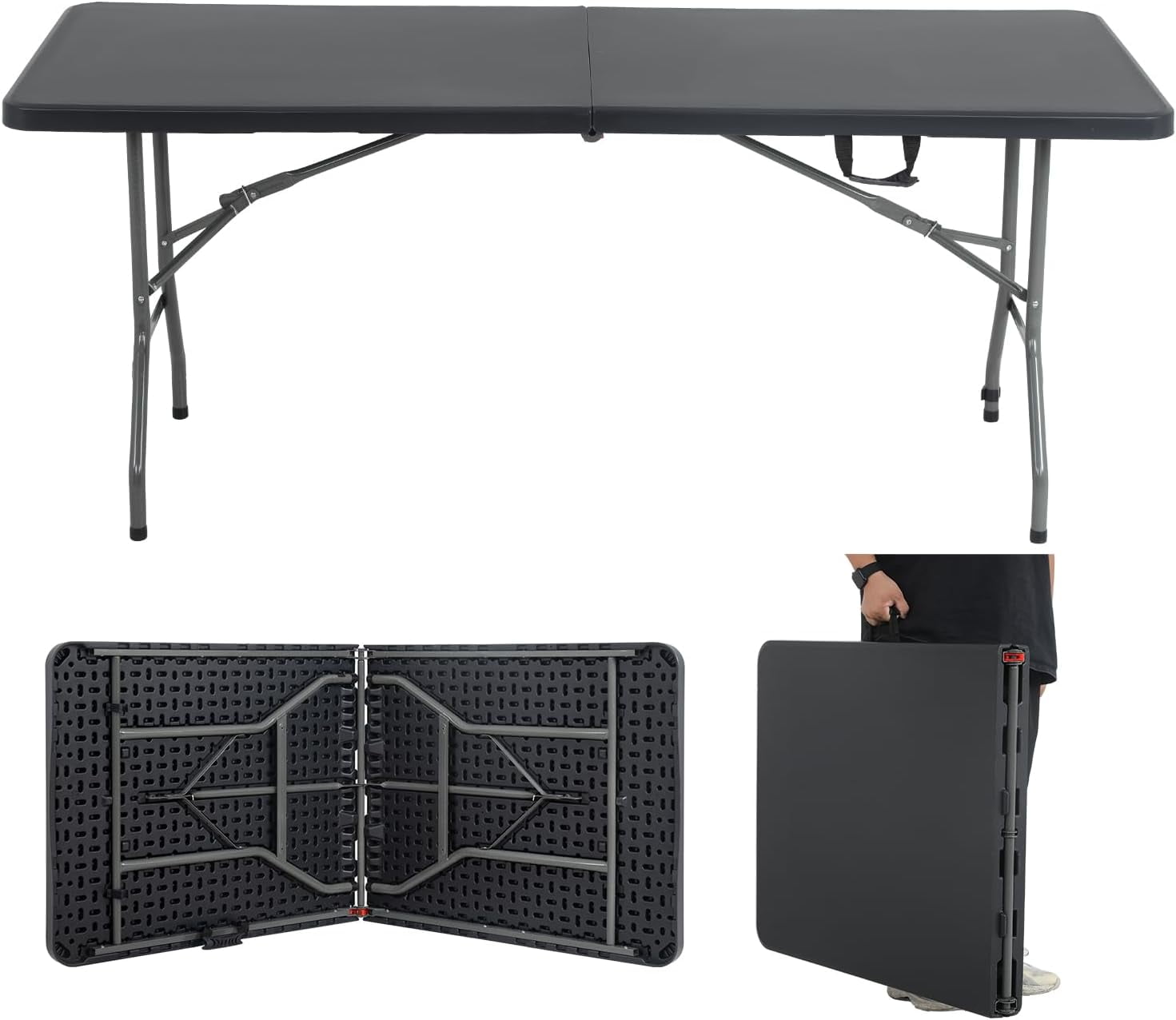 6 ft Picnic Table | Portable Folding Table | Heavy Duty Dining Table ...