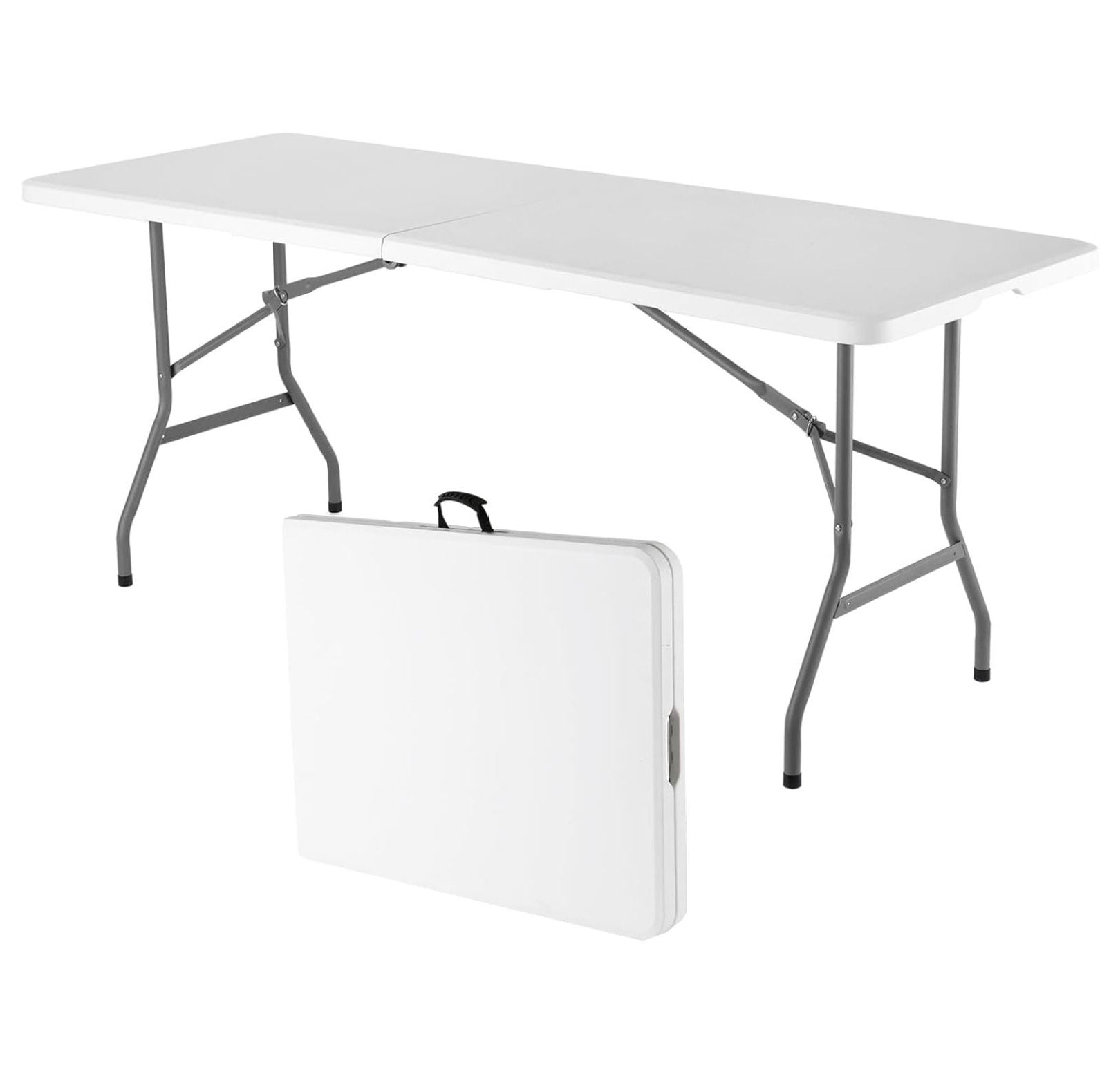 6 ft Plastic Folding Table Outdoor, Portable Picnic Table Camping Table ...