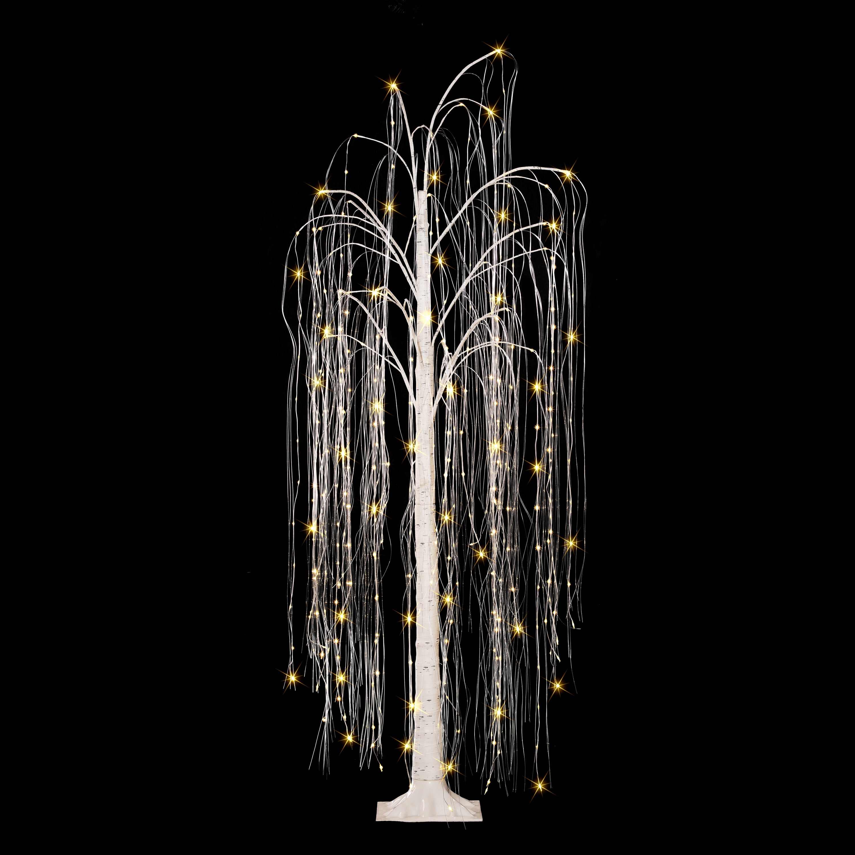 6 ft Pre- Lit Outdoor Willow Tree With 360 Warm White Multi Function ...