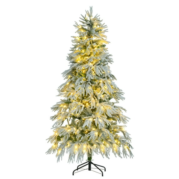 6 ft Prelit Christmas Tree 300 Multi-Color LED Lights, Slim Pencil ...