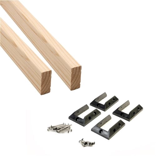 6 ft. Pressure-Treated Pine Rails with Black Brackets$$Tools & Hardware ...