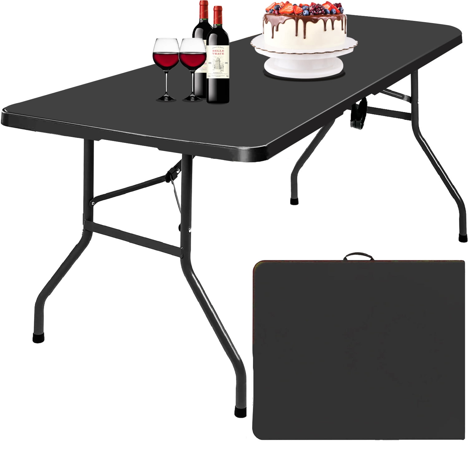 6 ft Rectangular Plastic Folding Table for Indoor Outdoor,Parties ...