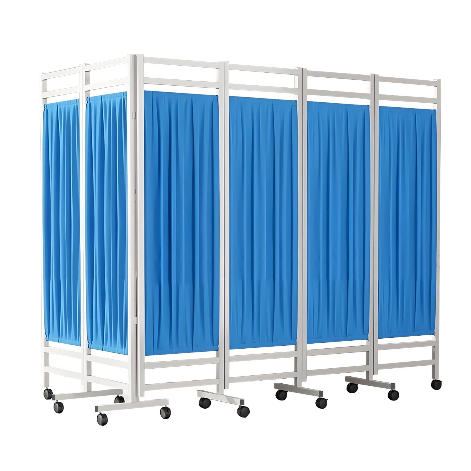 6 ft Tall Folding Portable Room Divider, Rolling Medical Privacy Screen ...