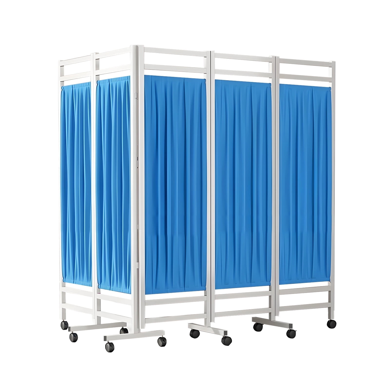 6 ft Tall Folding Portable Room Divider, Rolling Medical Privacy Screen ...