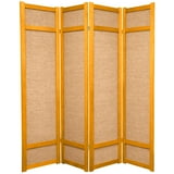 6 ft. Tall Jute Shoji Screen - 4 Panel - Honey - Walmart.com