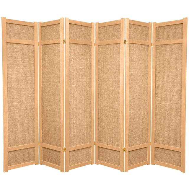 6 ft. Tall Jute Shoji Screen - 6 Panel - Natural - Walmart.com