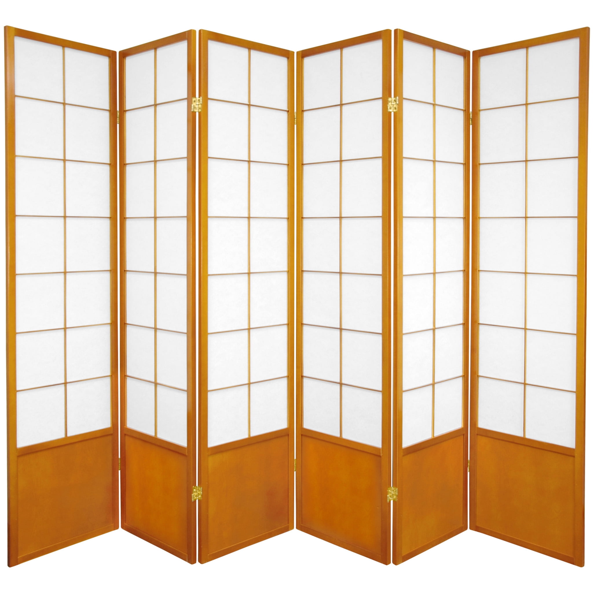 6 ft. Tall Premium Japanese Design Wide Window Pane Screen - Honey - 6 ...