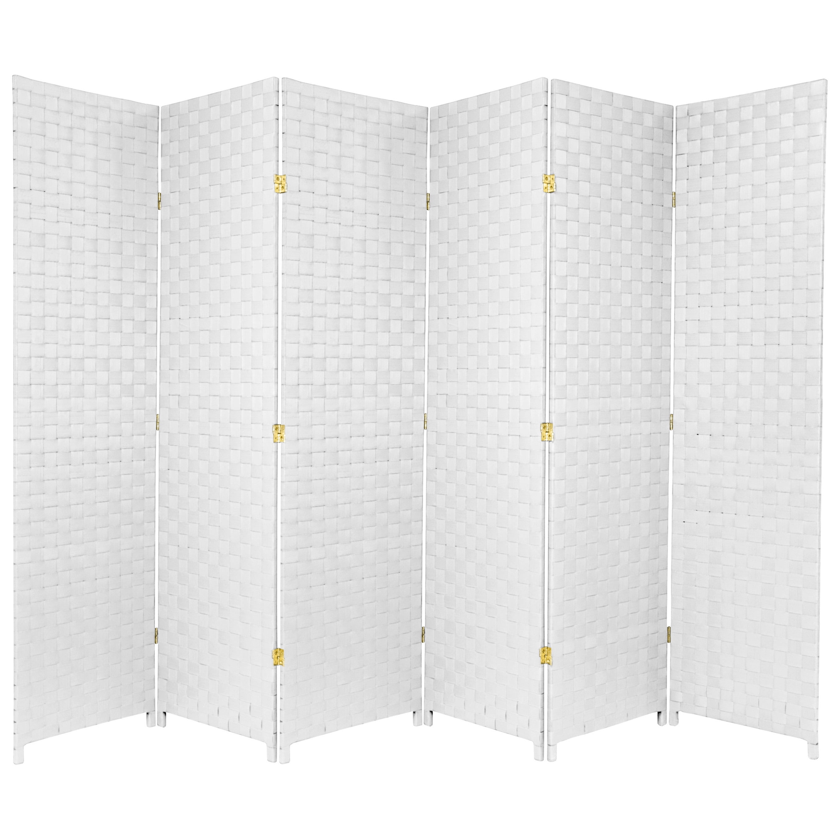 6 ft. Tall Woven Fiber Outdoor All Weather Room Divider - 6 Panel ...
