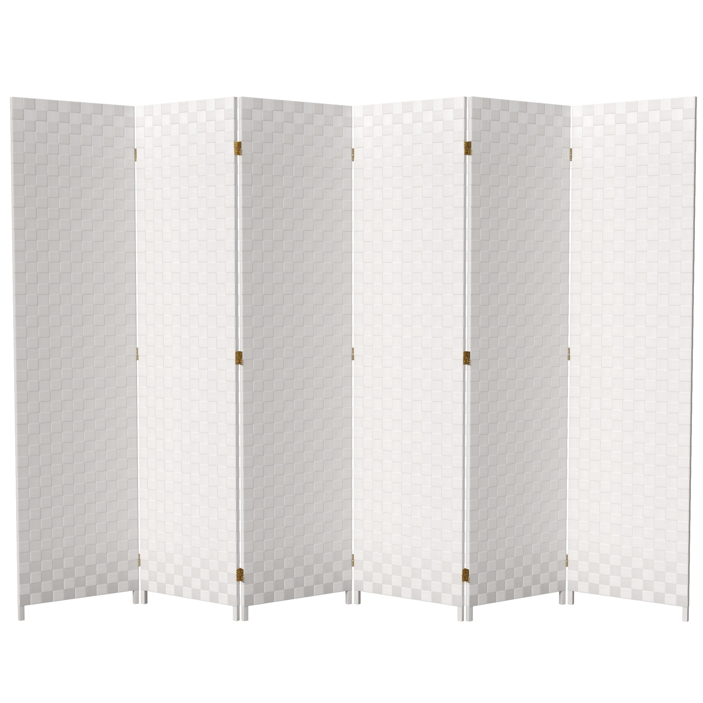 6 ft. Tall Woven Fiber Outdoor All Weather Room Divider - 6 Panel ...