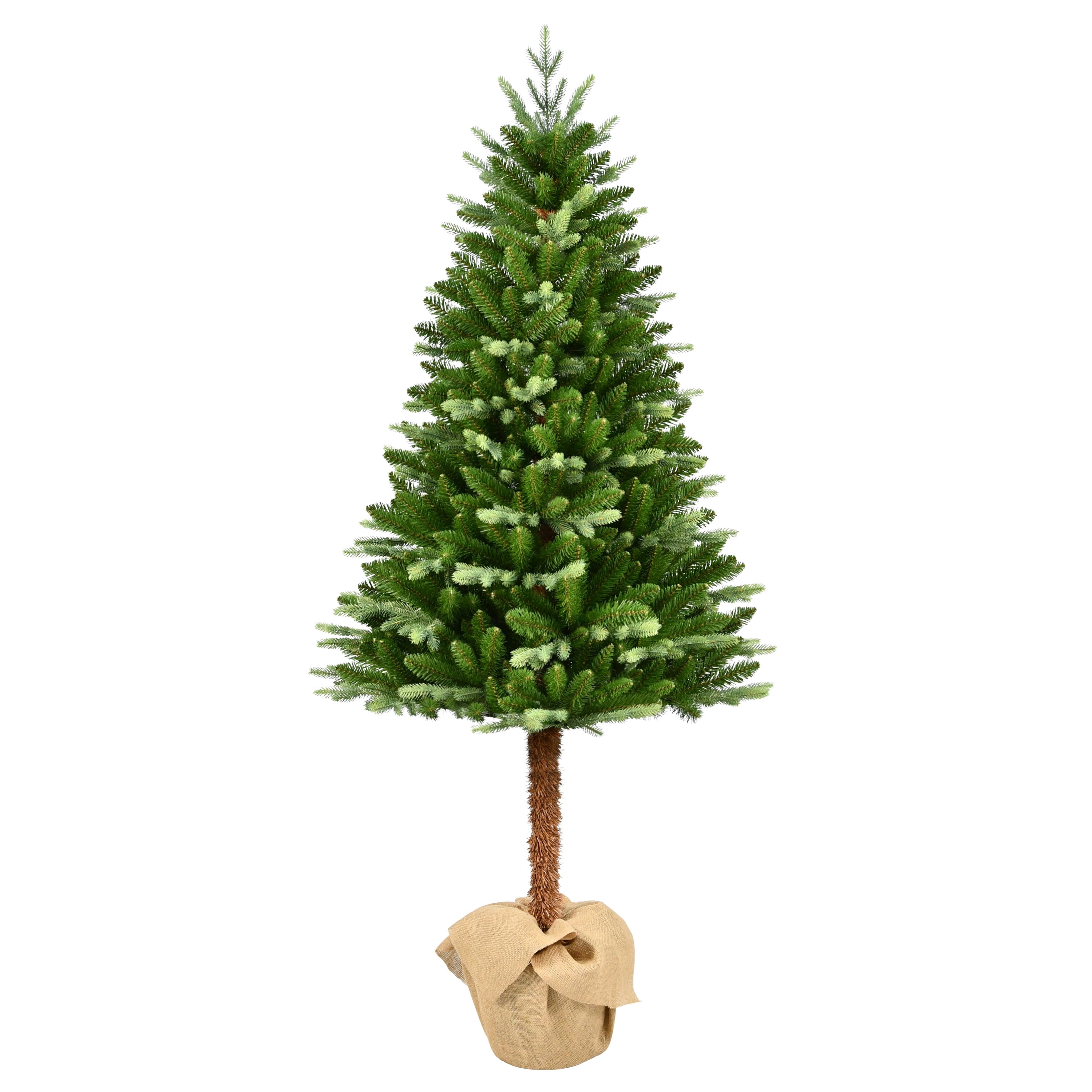 6 ft. Topiary Alpine Artificial Christmas Tree in Burlap Sac - Walmart.com