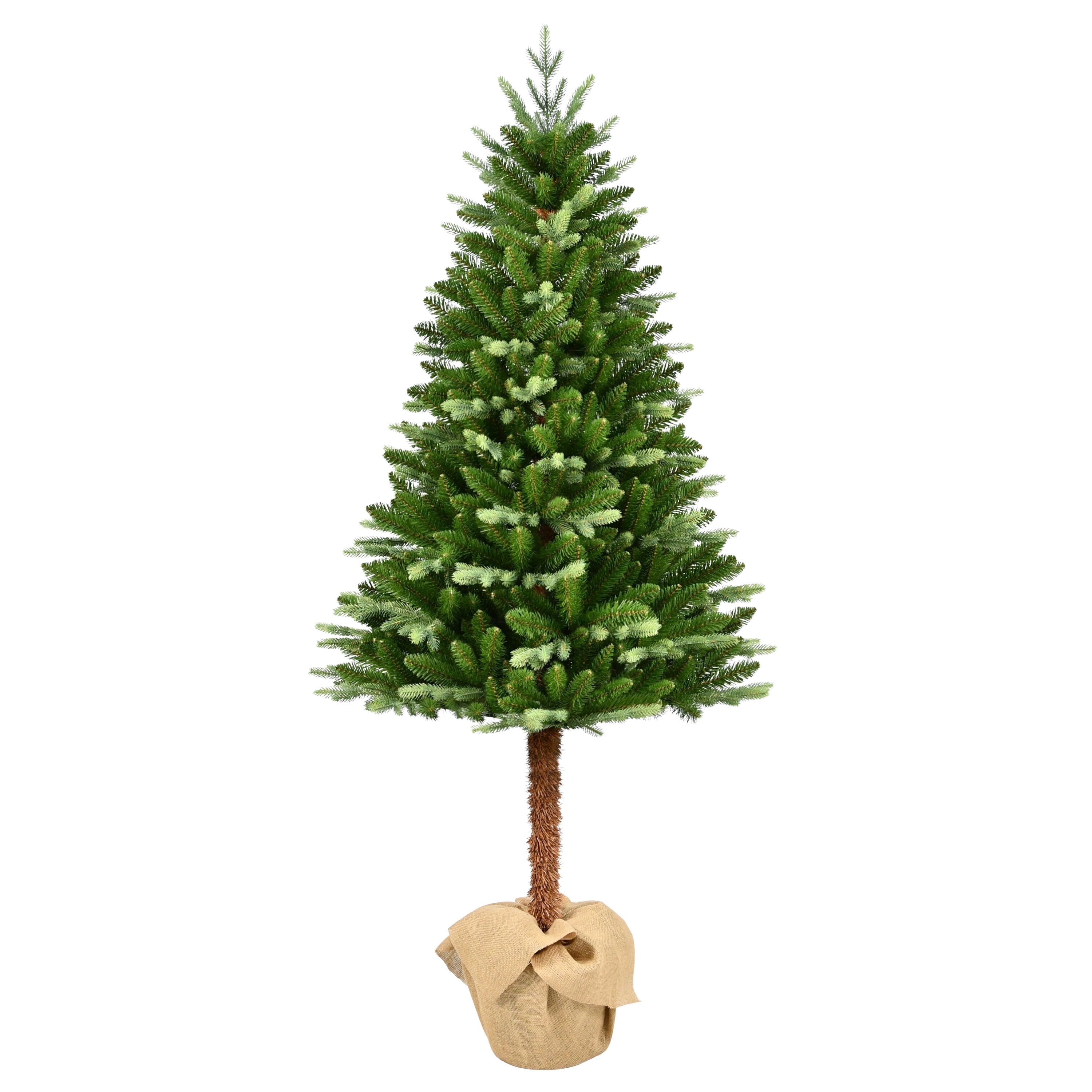 6 ft. Topiary Alpine Artificial Christmas Tree in Burlap Sac - Walmart.com