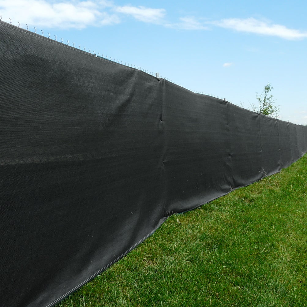 6 ft. x 16 ft. - Black Color Premium Privacy Fence Screen, 90% Blockage ...