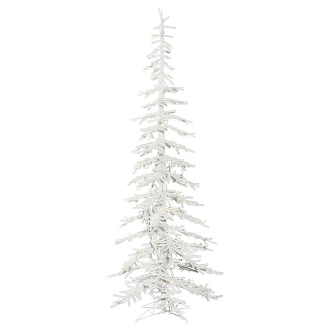 6 ft. x 26 in. Flocked White on White Kuna Pine Christmas Tree with 200 ...