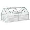 6 ft. x 3 ft. Metal Galvanized Raised Garden Bed with Mini PVC ...