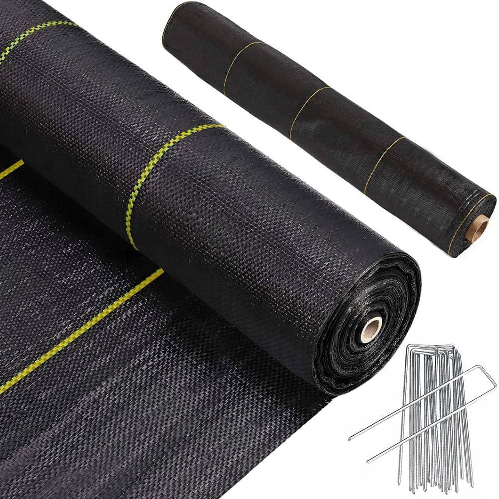 6 ft. x 300 ft. Heavy-Duty Weed Block Landscape Driveway Geotextile ...