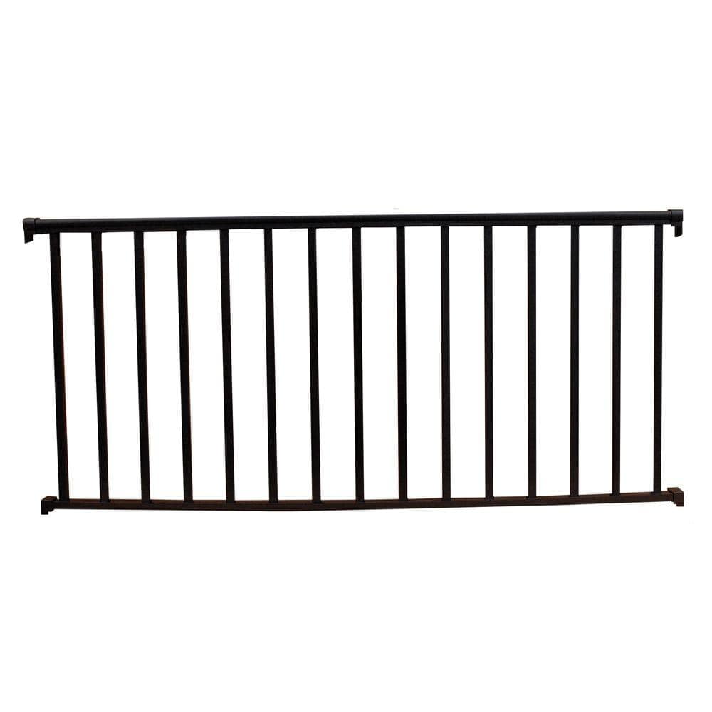 6 ft. x 36 in. Textured Black Aluminum Baluster Railing Kit - Walmart.com