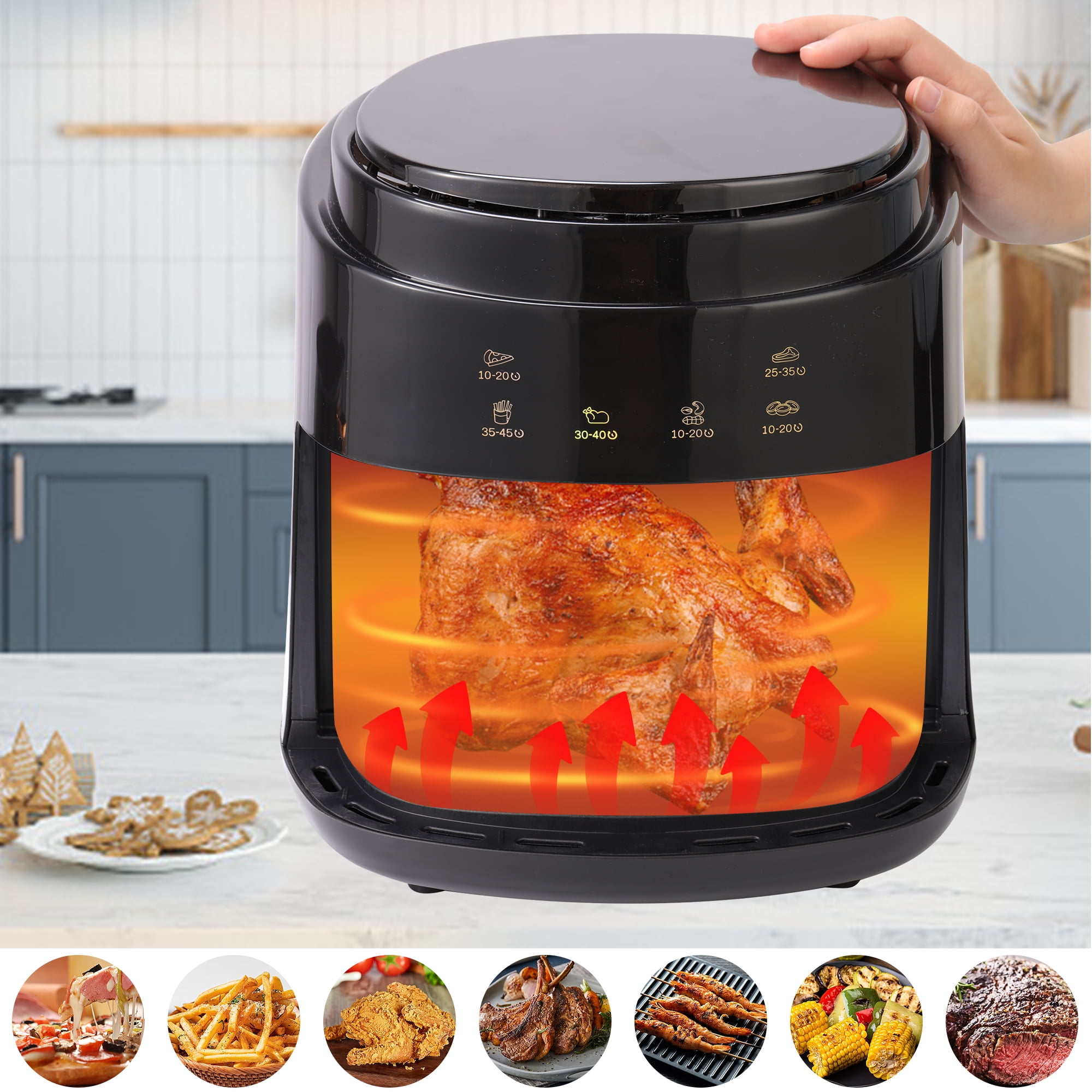 6-in-1 Air Fryer 7.26-Quart/ 8L Smart Electric Hot Airfryer Oven ...