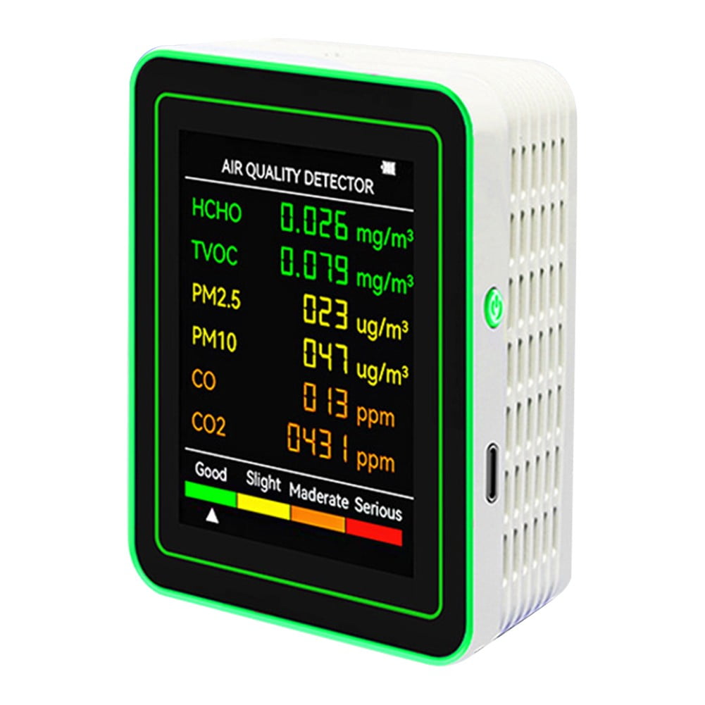 6 in 1 Air Quality Monitor with Accurate Sensors for Reliable Readings ...