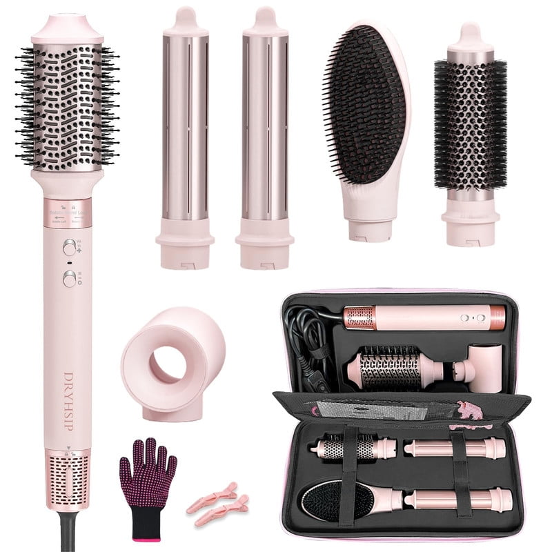 6-in-1 All-in-One Hair Dryer Brush & Styler – 110,000 RPM Negative Ionic Hot Air Dryer with Auto ...