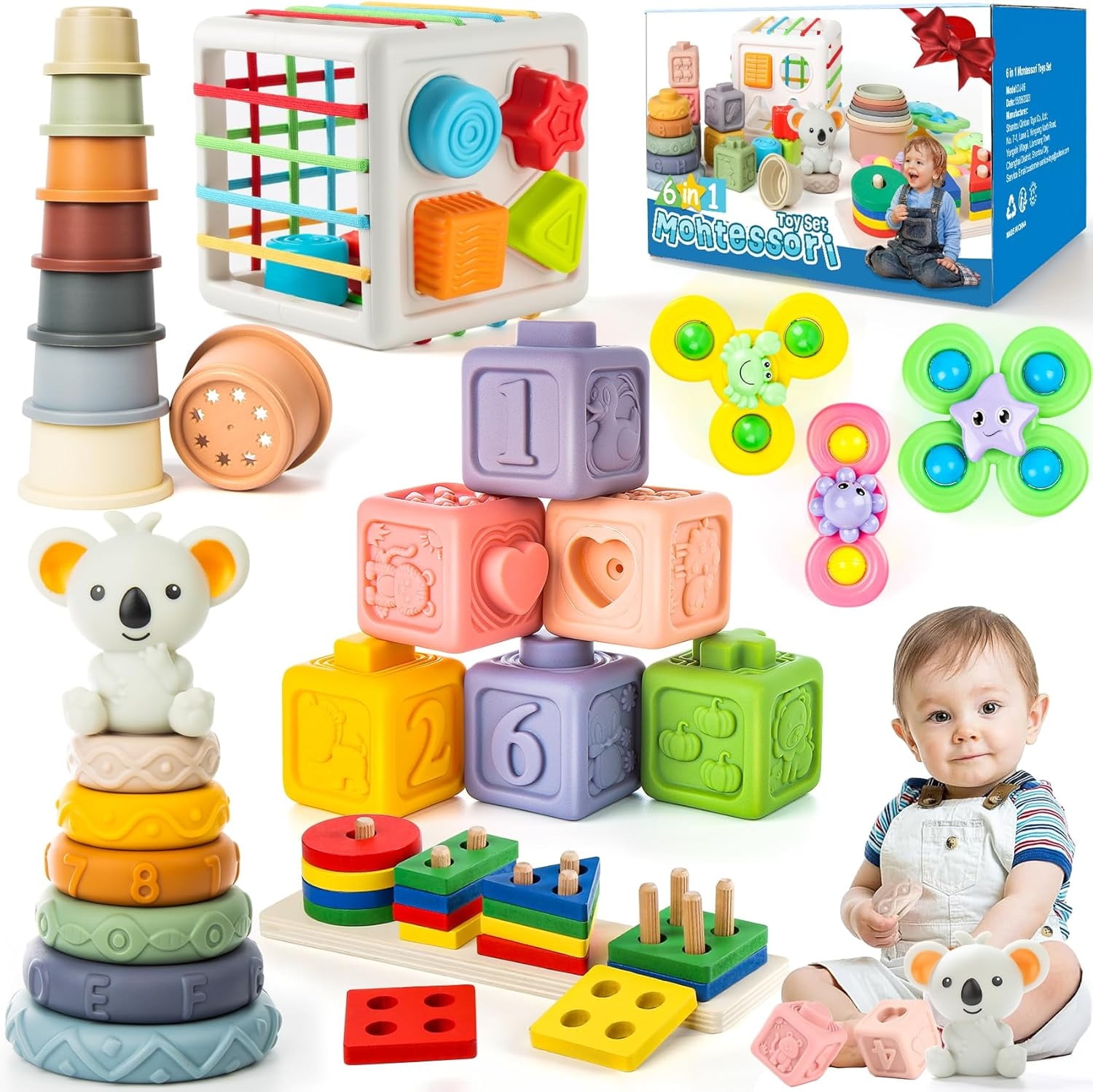 6-in-1 Baby Toys 6 to 12 Months, Montessori Toys for Babies 6-12-18 ...