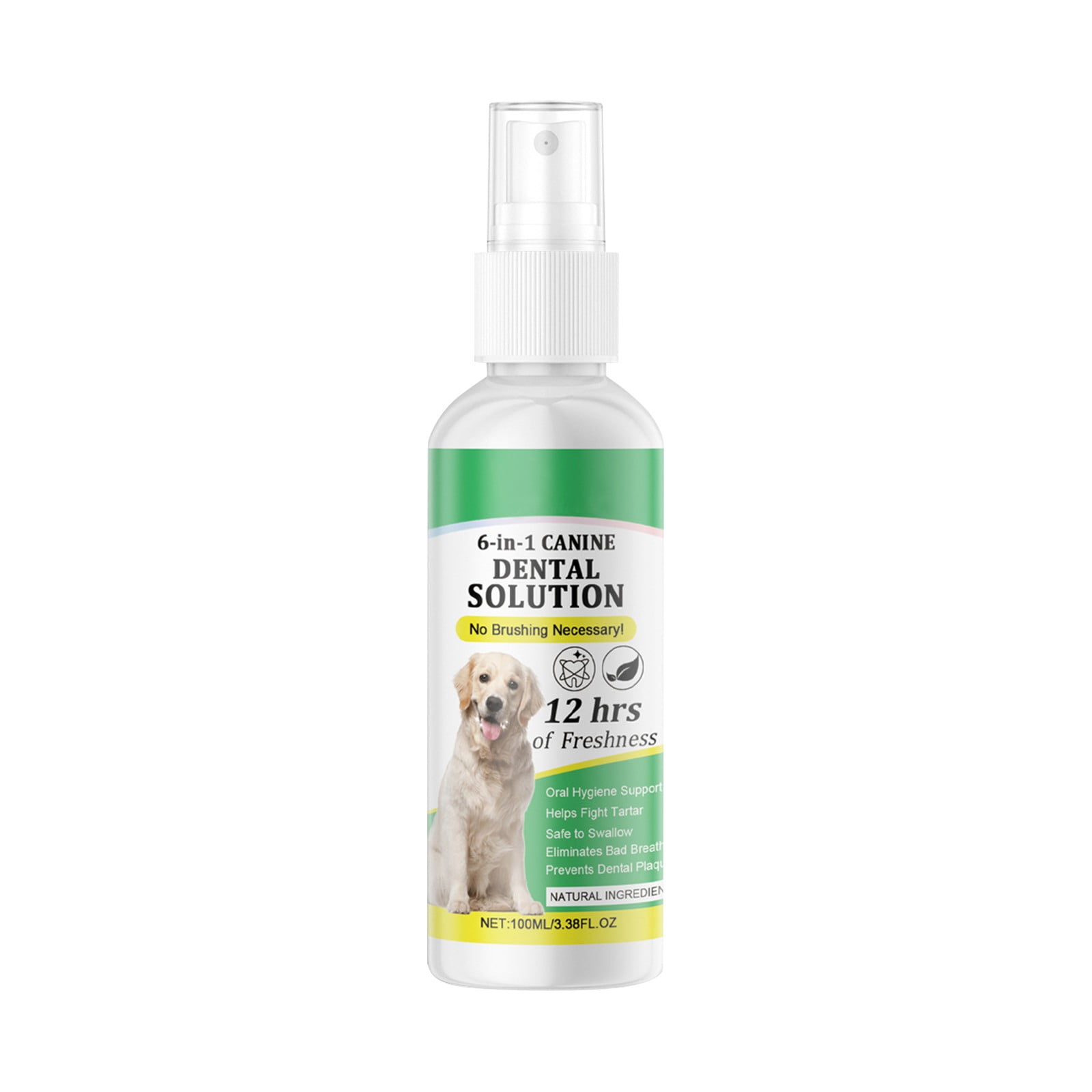 6-in-1 Canine Dental Solution Spray Fresh Breath, Tartar Control, No ...