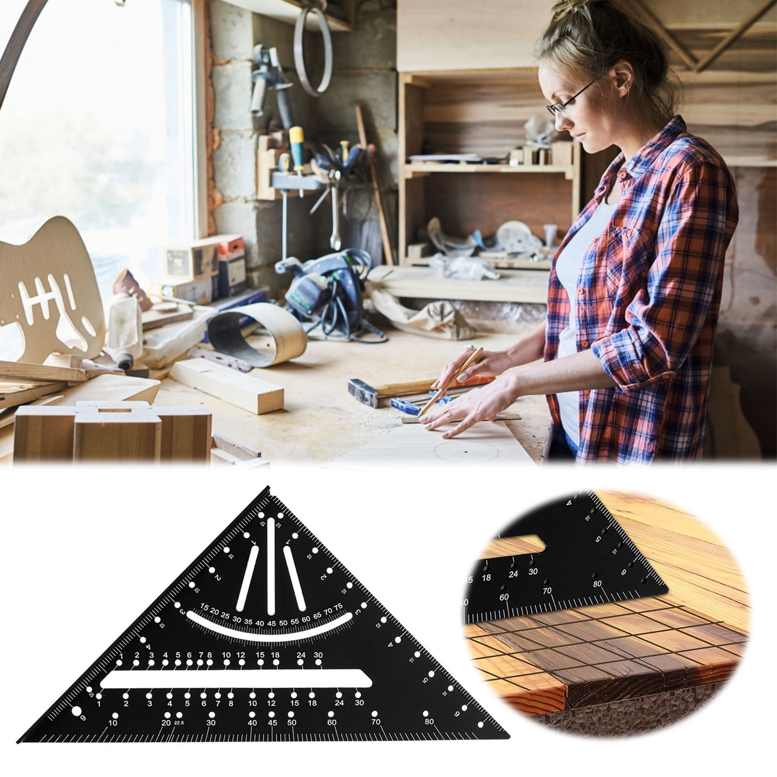 6 in 1 Carpenter Square, 7 Inch, Metal, Multifunctional, Accurate ...