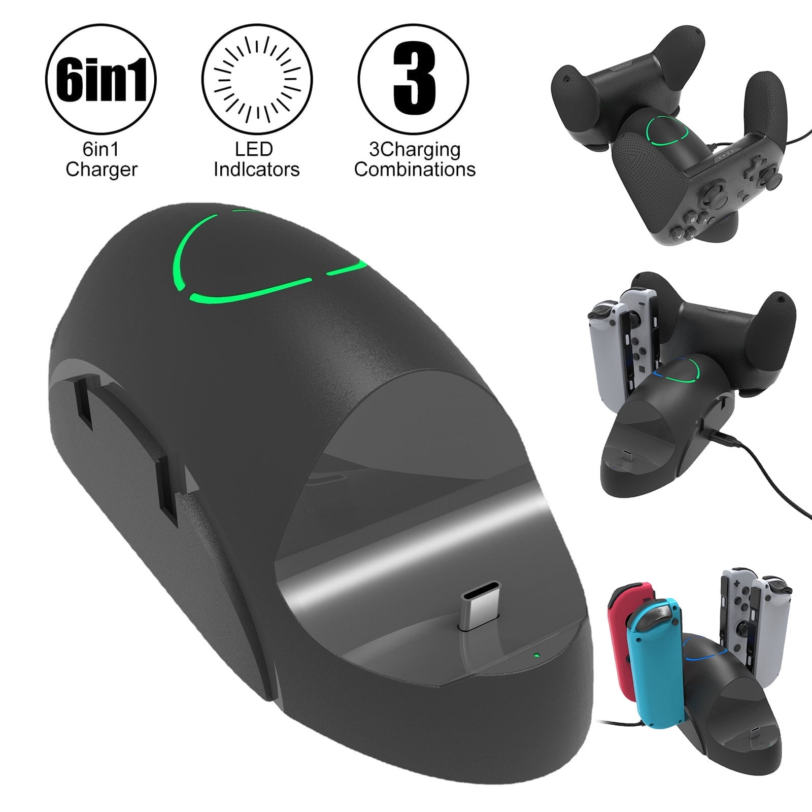 6-in-1 Charging Station Fit for Nintendo Switch & OLED Model Joy-Con ...