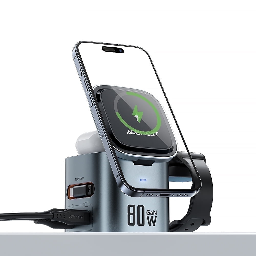 ACEFAST GaN 80W Fast Charging Station for Multiple Devices, 6-in-1 Cube ...