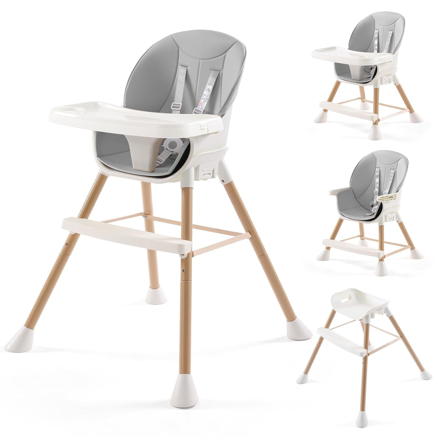 6-in-1 Convertible High Chair for Babies and Toddlers, Baby Feeding ...