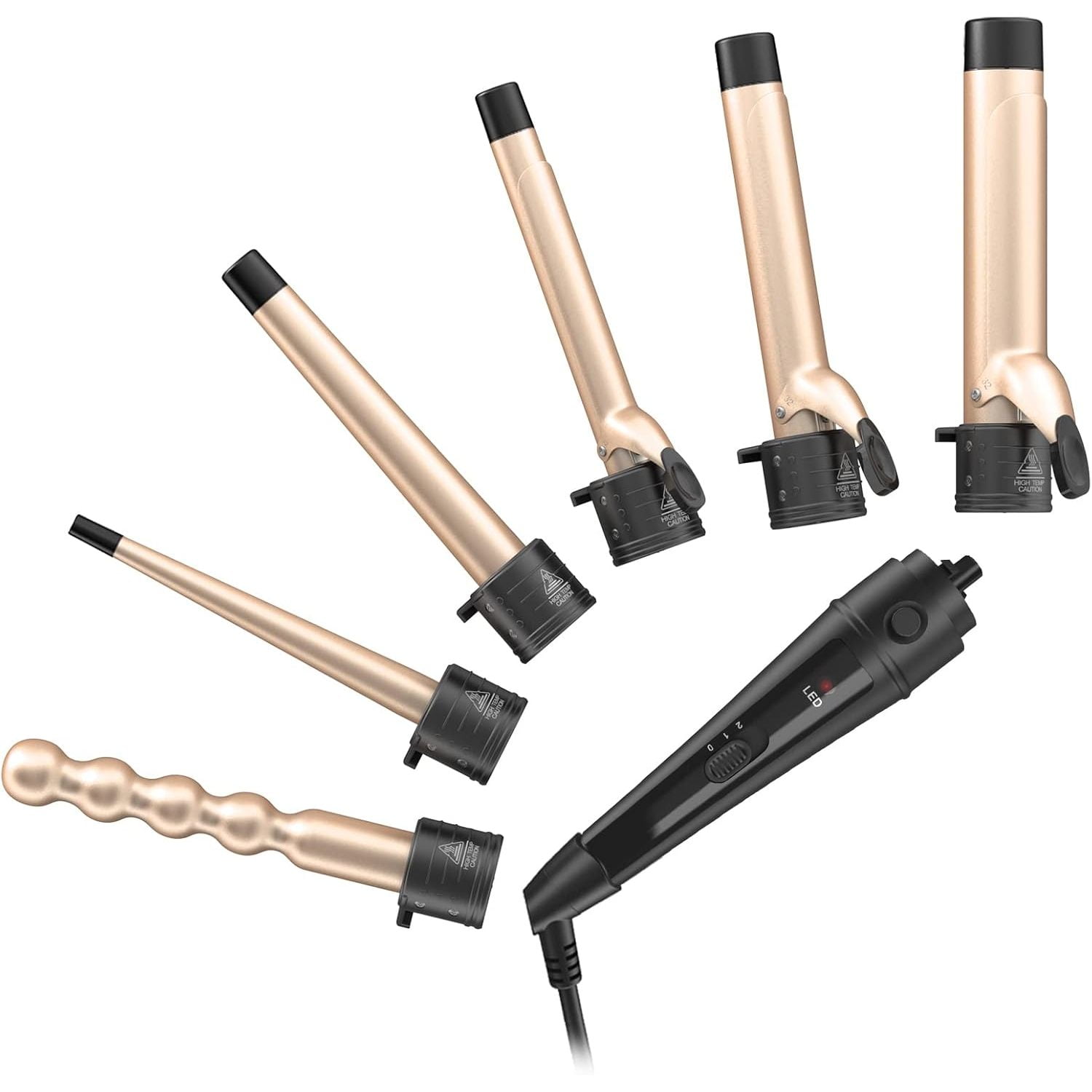 6-in-1 Curling Iron, Professional Instant Heat Up Hair Curling Wand Set ...