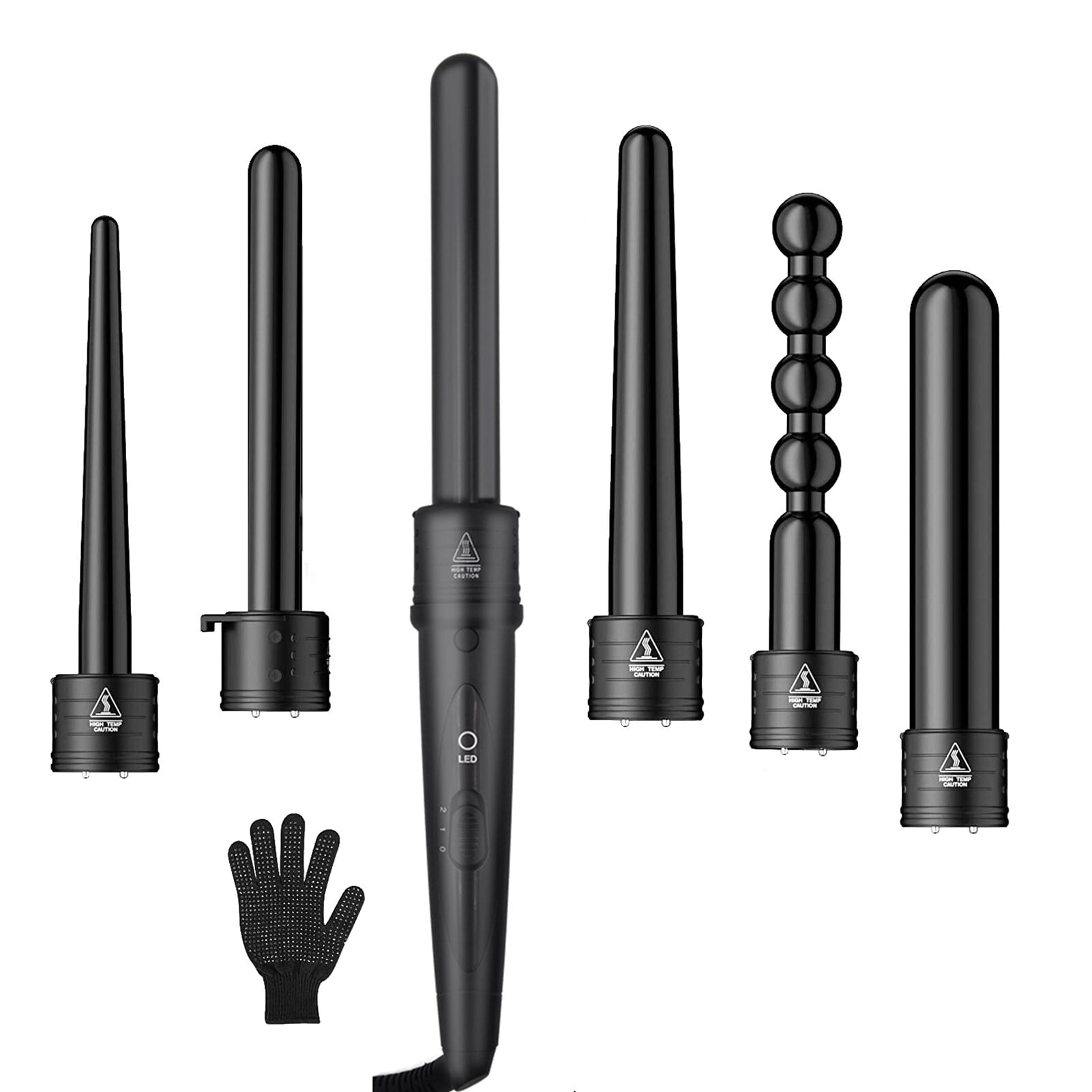 6 in 1 Electric Curling Iron Set Women PTC Quick Heat Interchangeable ...