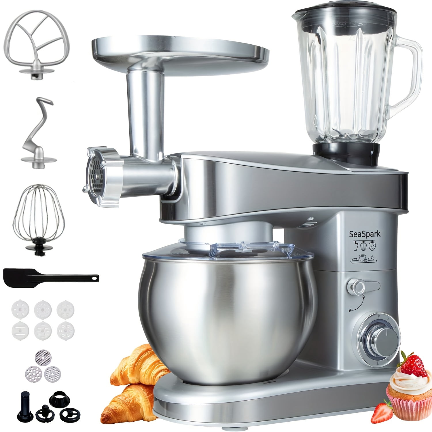 6-in-1 Electric Vertical Mixer 400W | 6-Speed with Pulse Button & 6.3QT ...