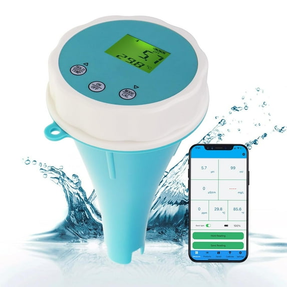 6-in-1 Digital Swimming Pool Water Monitor: Smart Bluetooth Meter ...