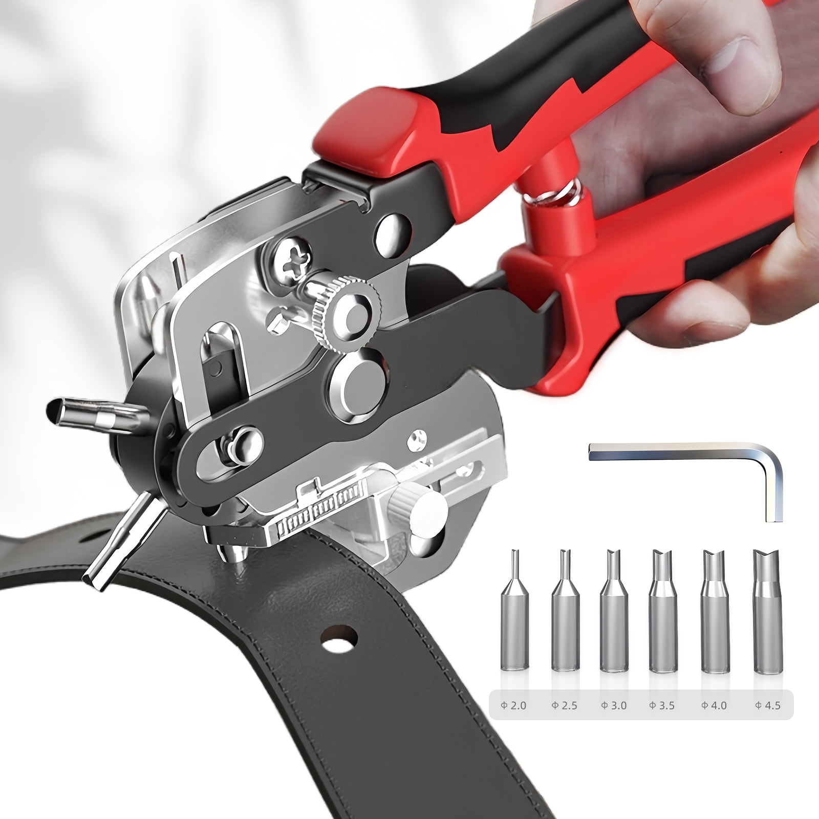 6-in-1 Heavy Duty Leather Hole Punch Tool – Adjustable Multi-Hole ...