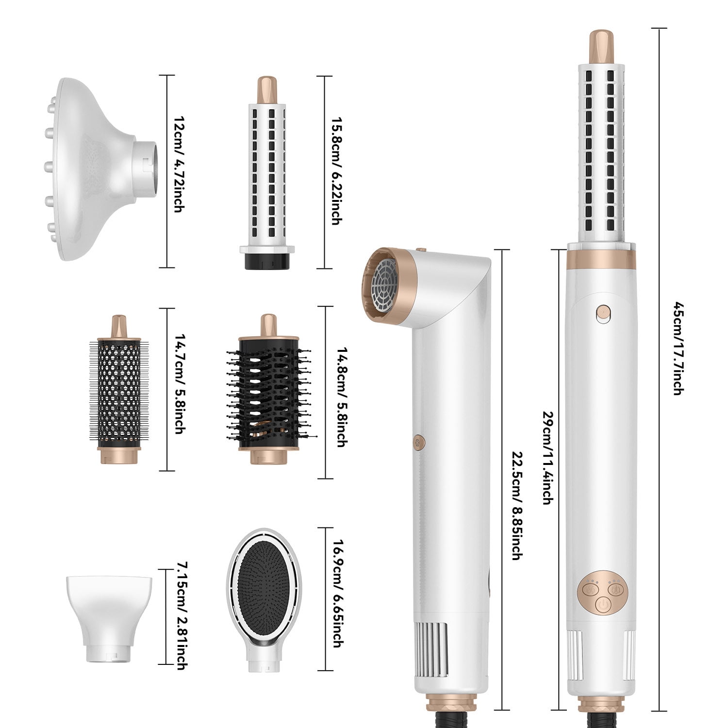 6-in-1 Hot Air Styler Kit with Interchangeable Barrels and Brushes ...