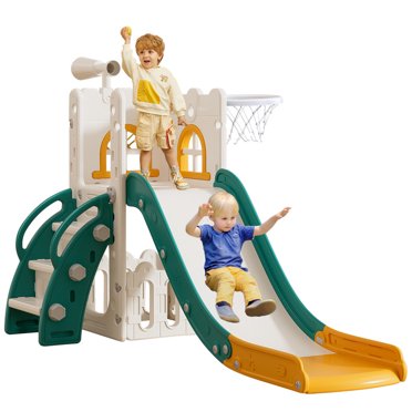 WFUN 9 in 1 Outdoor Freestanding Kids Slide Set for Toddlers Age 1 ...