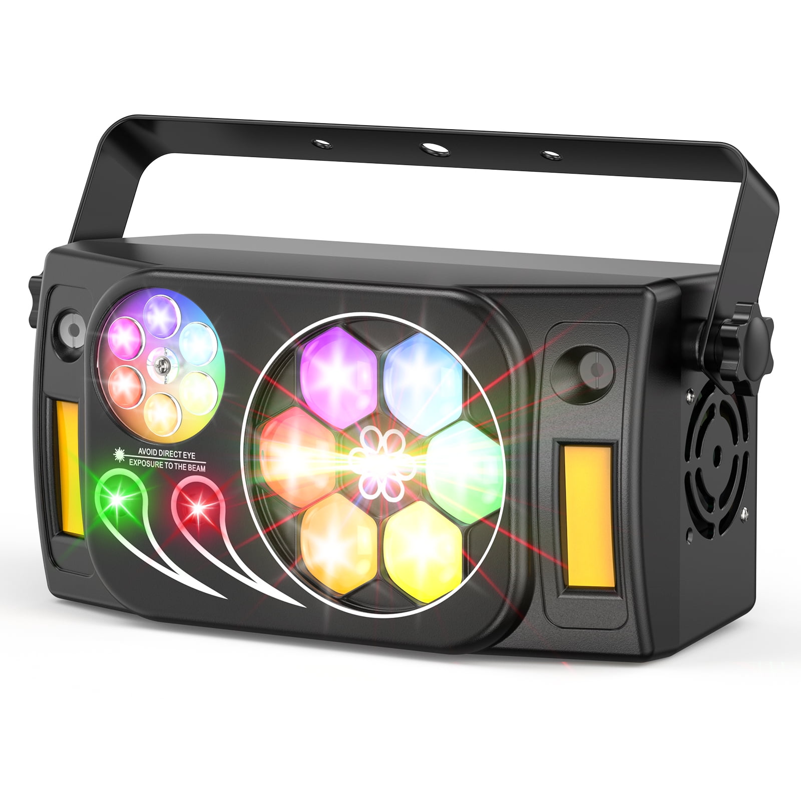 6-in-1 LED Disco Light with Laser Star Effect, Rotating Patterns ...
