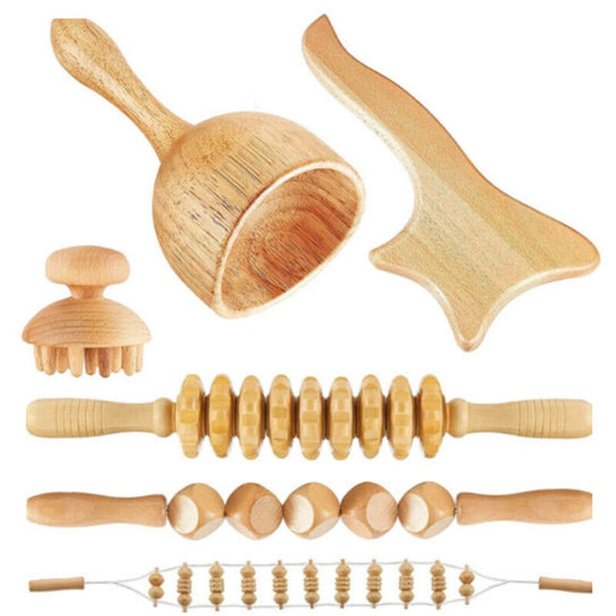 6 in 1 Maderoterapia Kit Wood Therapy Massage Tool Anti-Cellulite ...