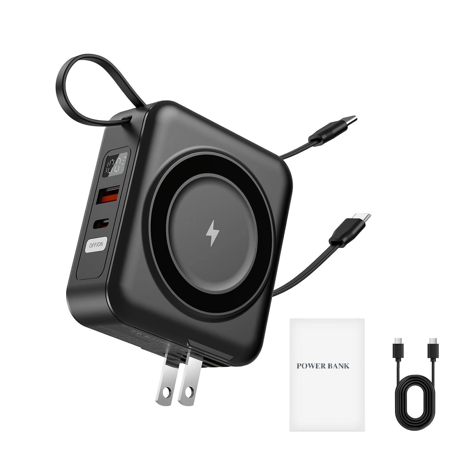 6-in-1 Magnetic Power Bank, 10000mAh, 22.5W PD Fast Charge, Built-in ...