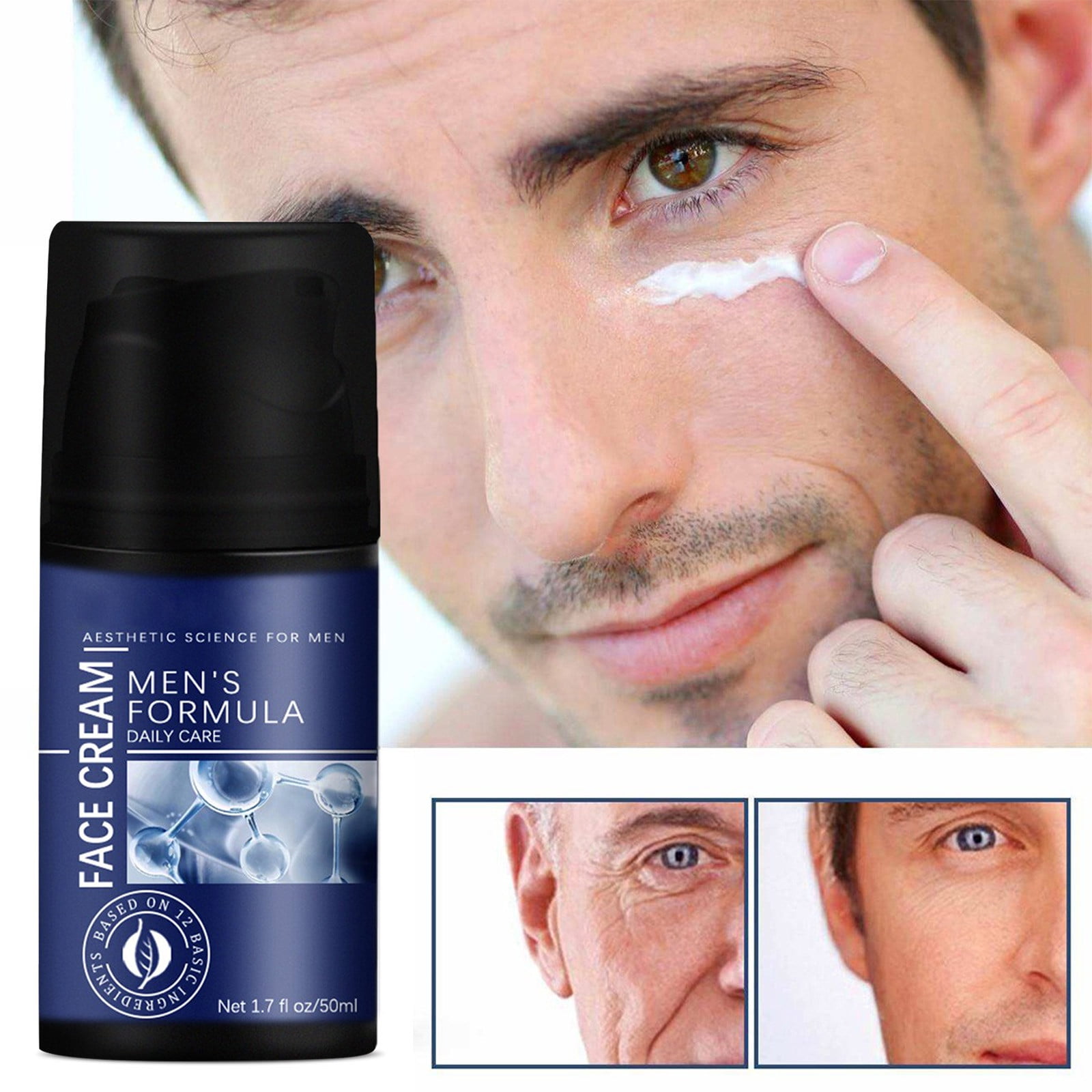 6-in-1 Men’s Facial Skincare Cream – Moisturizes, Fights Dark Circles, Fine Lines, Puffiness ...