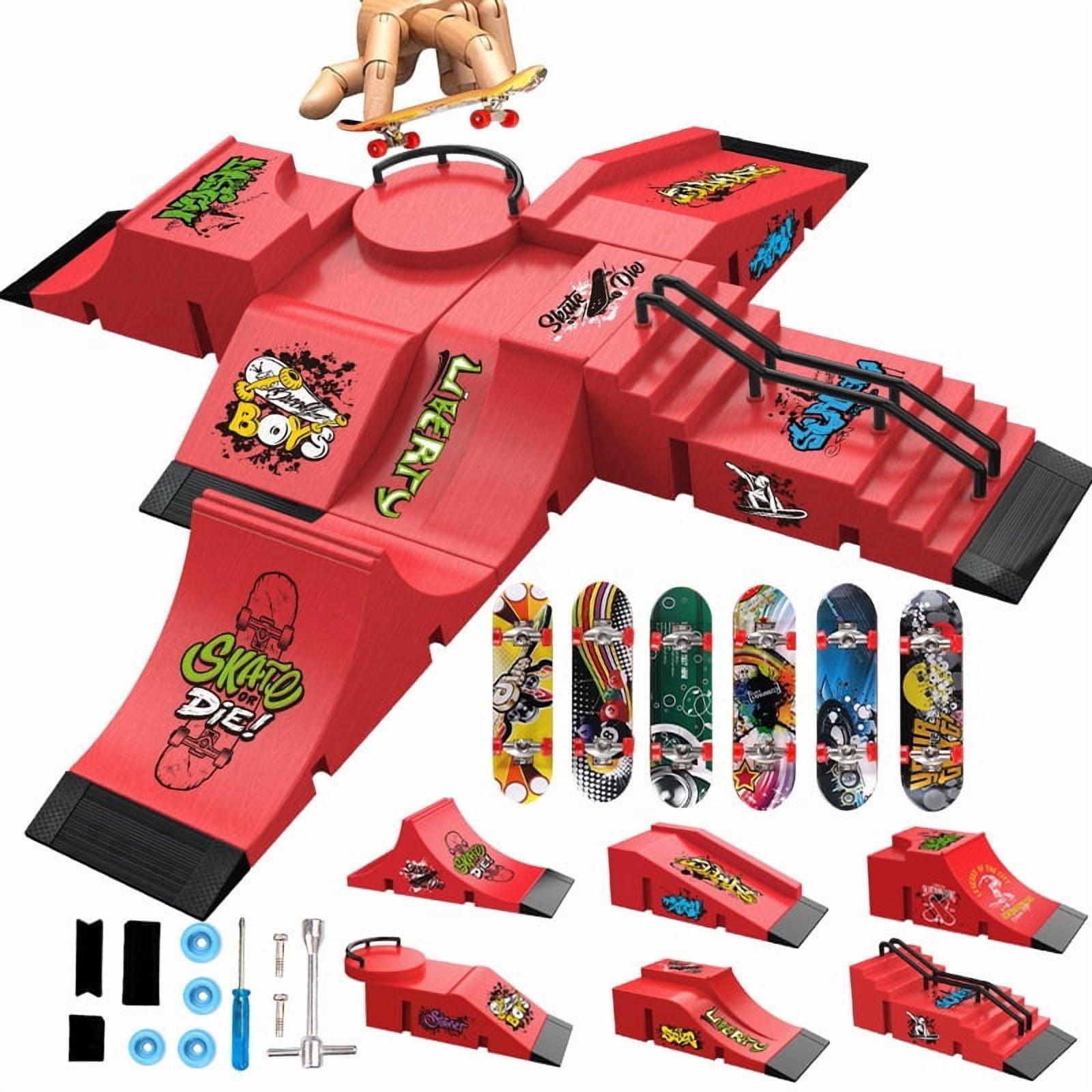 6-in-1 Modular Fingerboard Ramp Set – Portable & Durable Mini ...