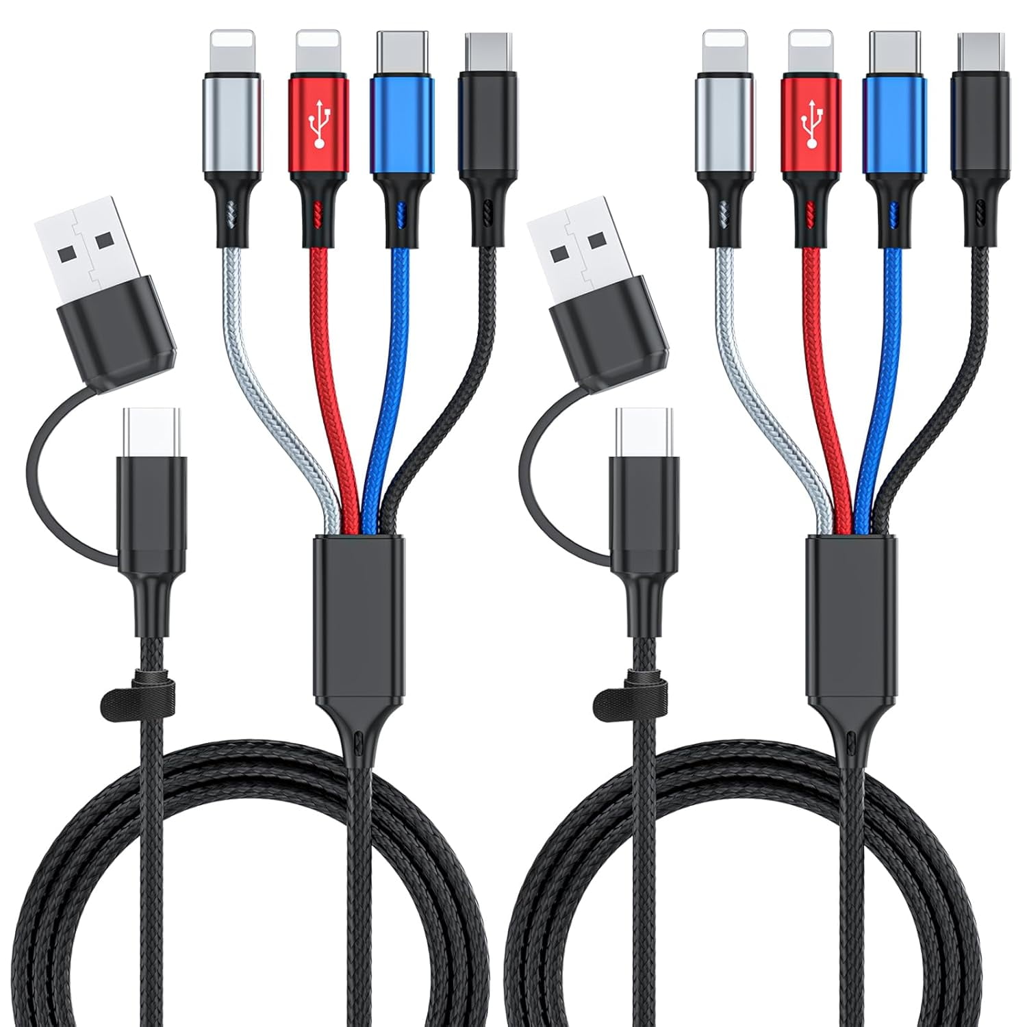 6 in 1 Multi Charging Cable 2Pack-6FT Multi USB Cable 3A Multi Charger ...
