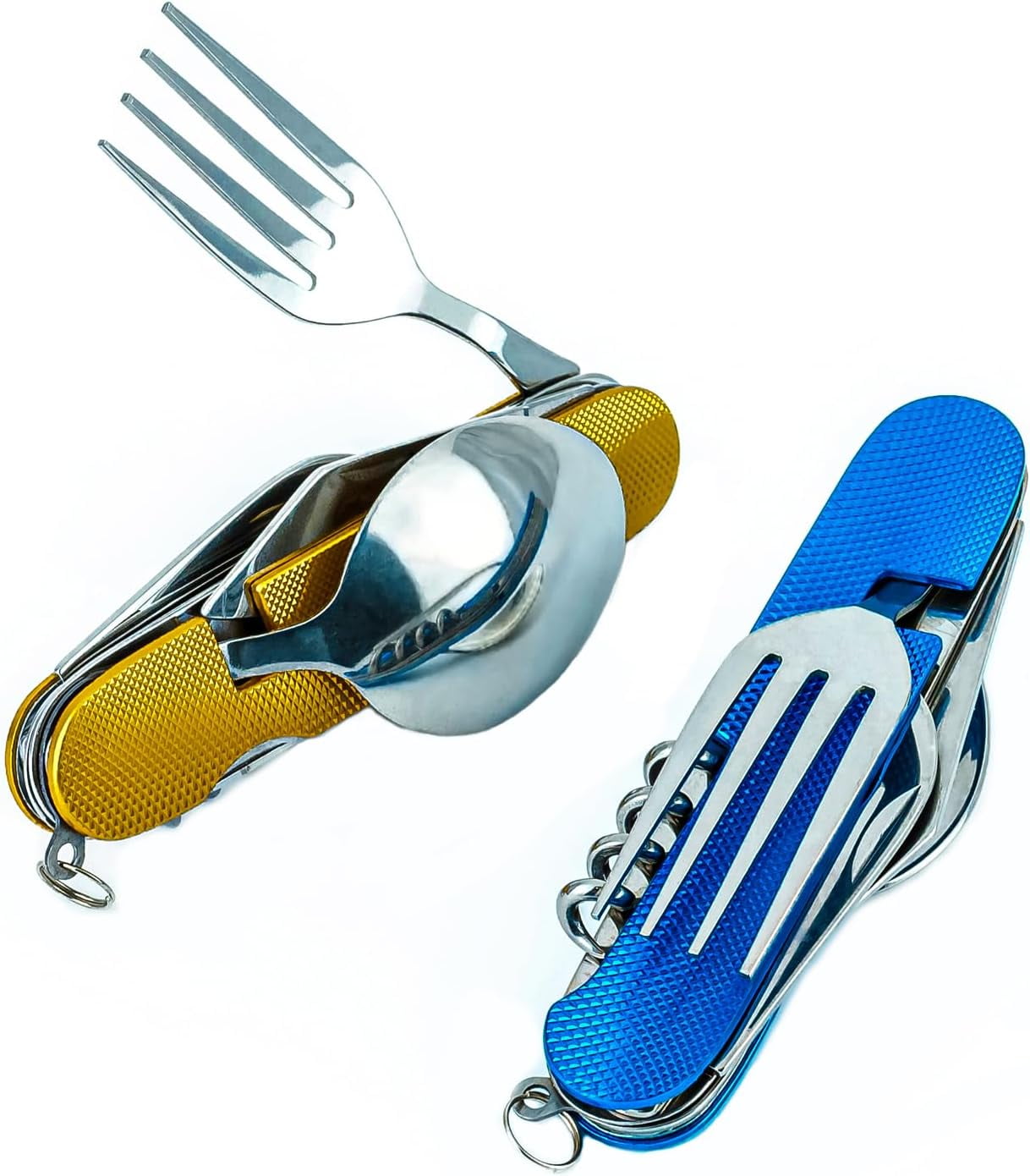 6-in-1 Multi-Function Camping Flatware Utensil Folding Knife Cutlery ...