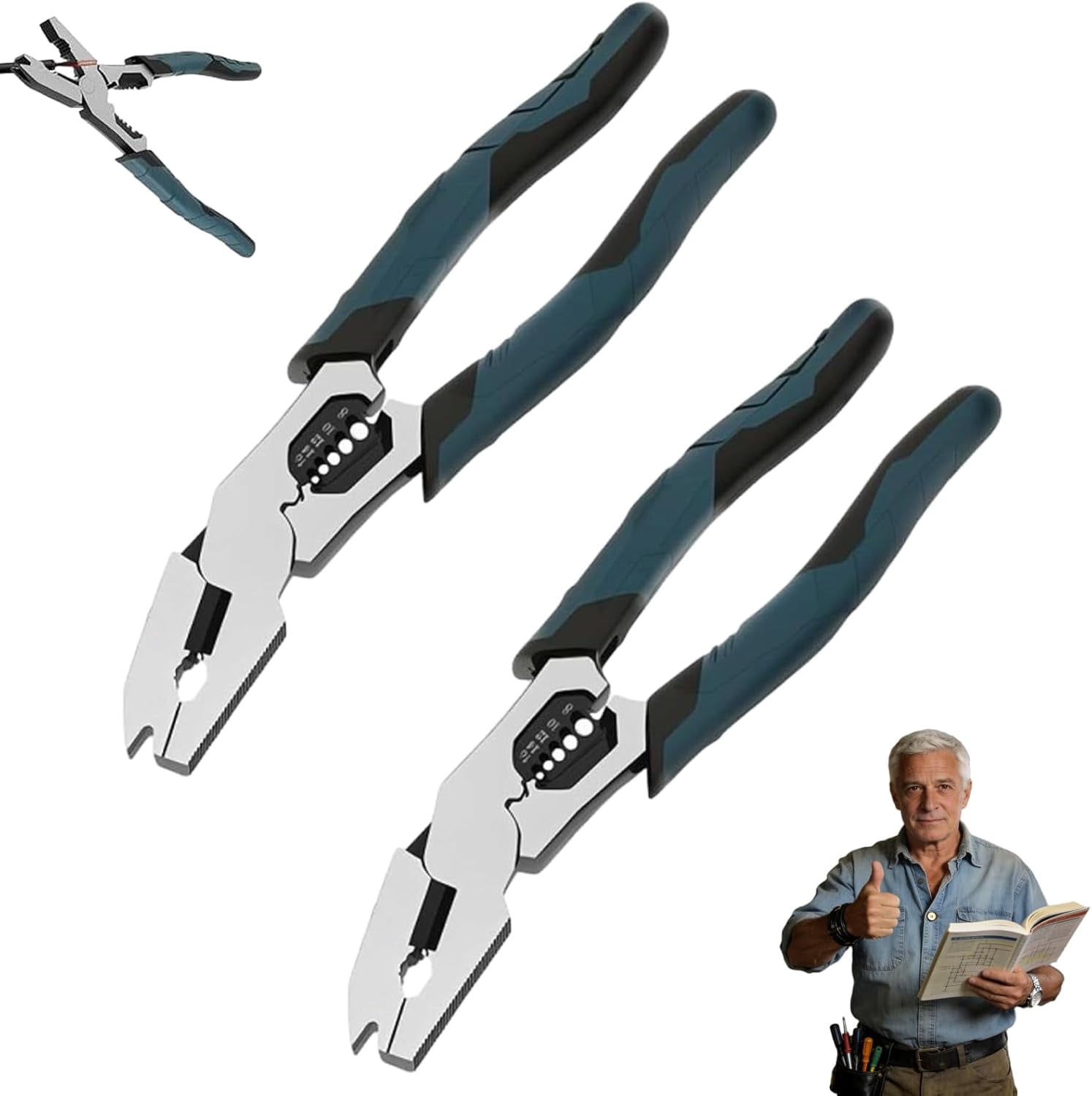 6 in-1 Multi-Function Pliers – Wire Cutter, CR-V Steel, Diagonal ...