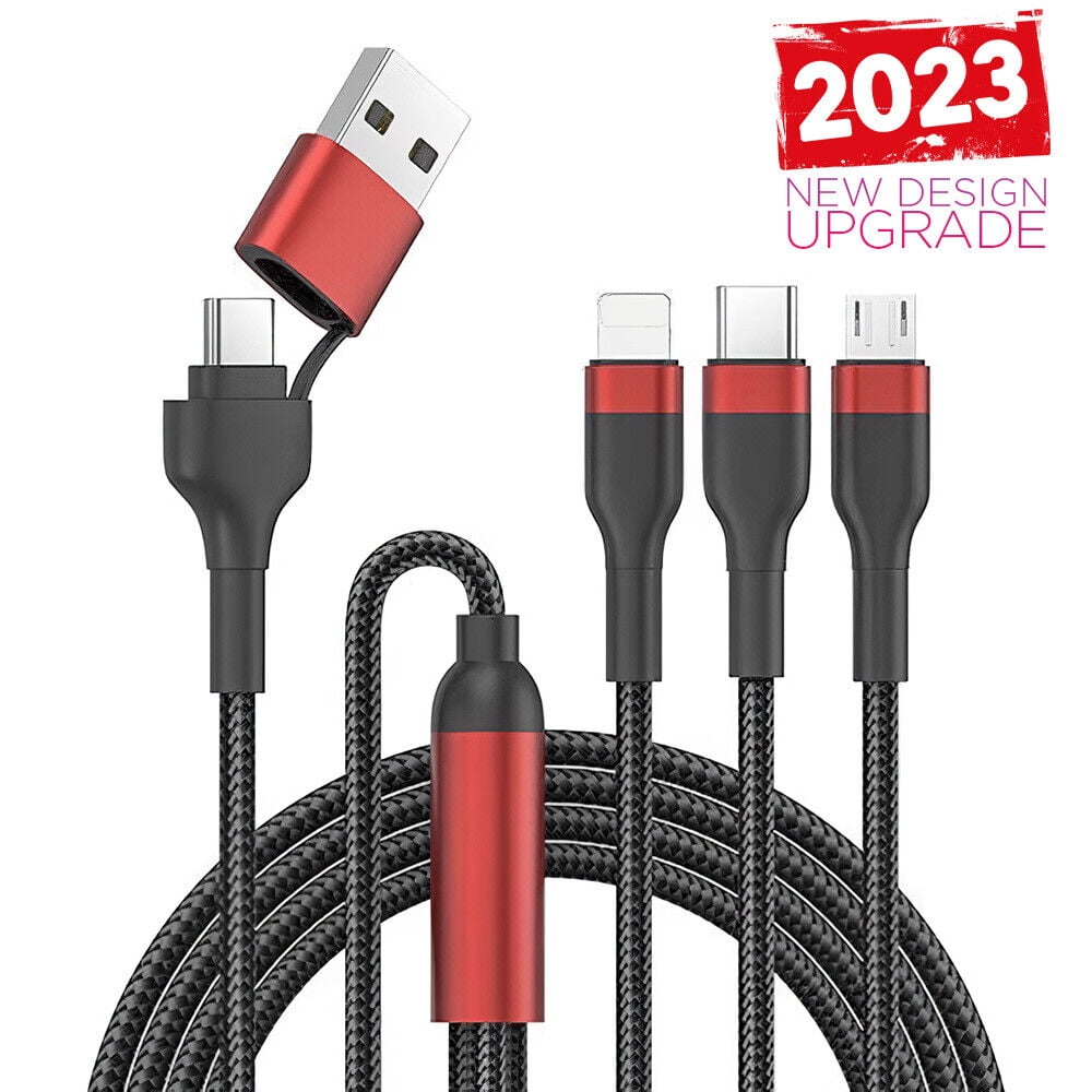 6 in 1 Multi USB C/A Charger Charging Cable Cord Type C Android Micro ...