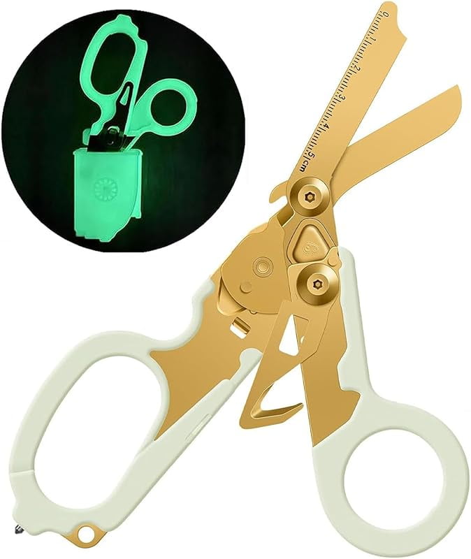 6-in-1 Multifunctional Trauma Shears Foldable with Black Holster ...