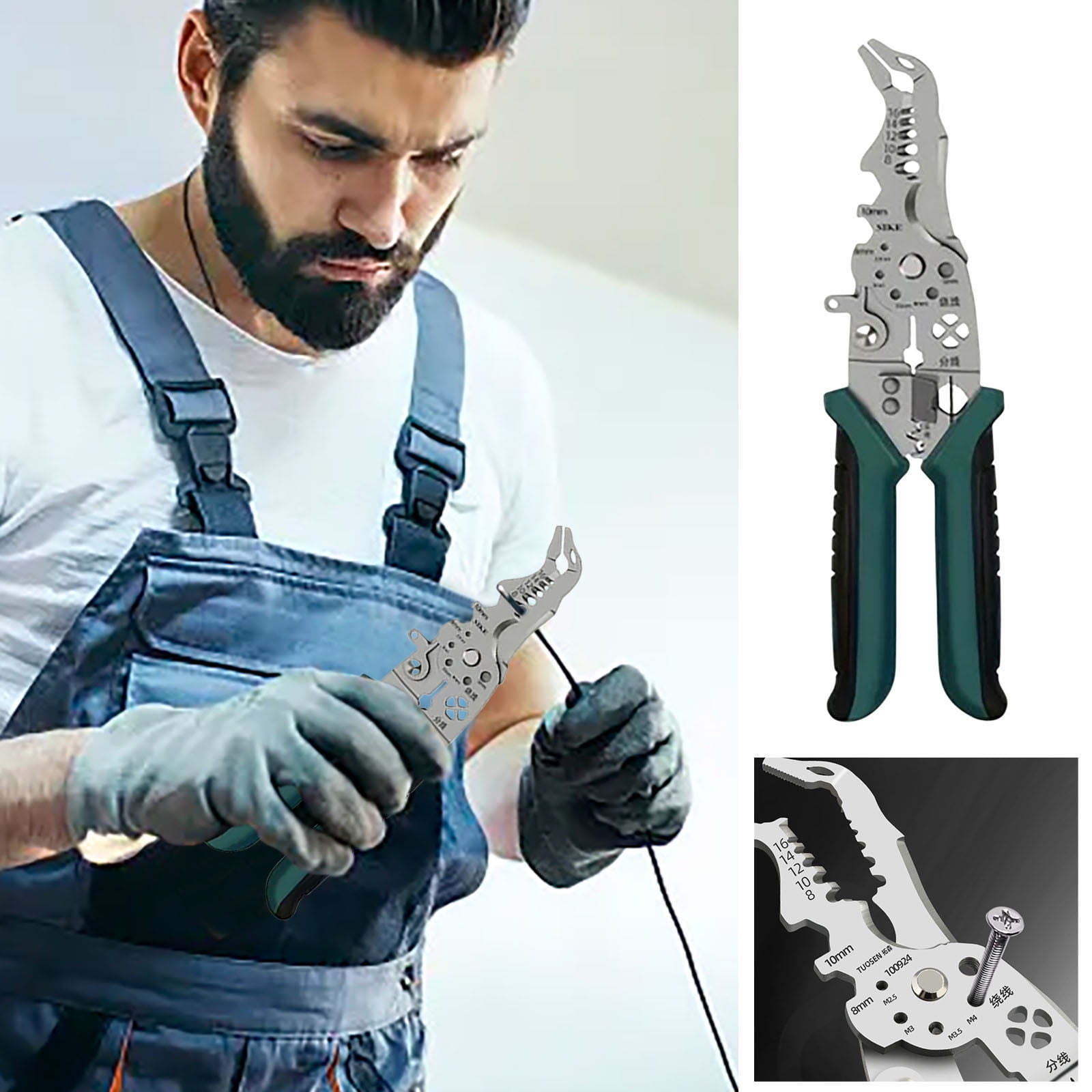 6-in-1 Needle Nose Pliers Wire Cutters Heavy Duty, Multifunctional Long ...