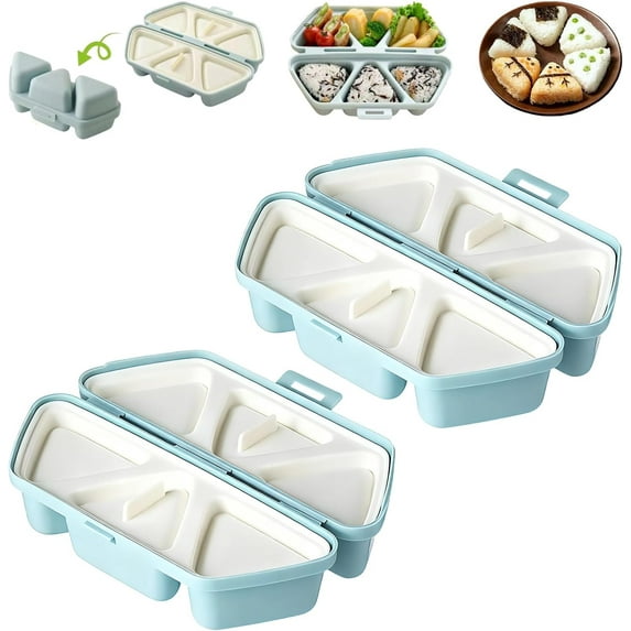 6 in 1 Onigiri Mold, Once Quickly Make 6PCS Triangle Rice Balls, Anti ...
